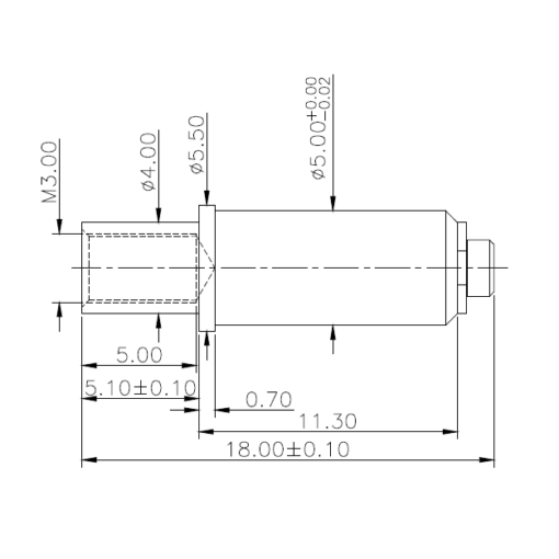 Thread Screw Pogo Pin 2D/3D Drawing